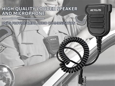 Retevis Walkie Talkies Speaker Mic2 Pin Ip54 Waterproof Shoulder Mic