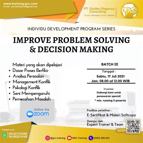 Improve Problem Solving And Decision Making Informasi Training Dan