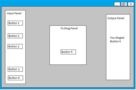 C How To Get The Name Of A Button That I Want To Drag On A Panel