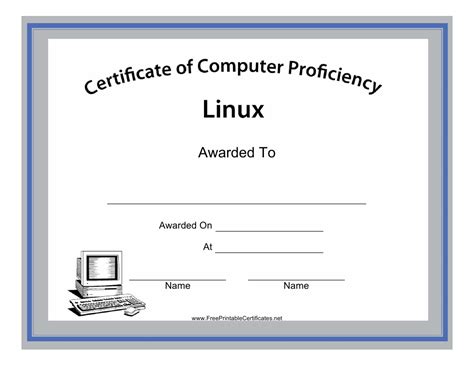 Linux Computer Proficiency Certificate Template Download Printable Pdf