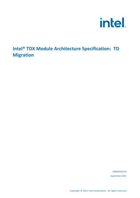 pdf intel® tdx module architecture specification td migration