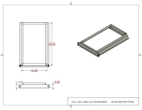 12x20x1 Universal Filter Rack Assembly Ductwork Delivered Llc