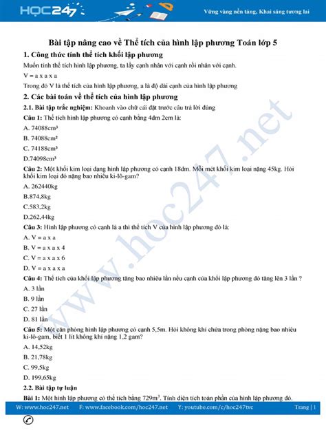 123doc bai tap nang cao co huong dan giai ve the tich cua hinh lap
