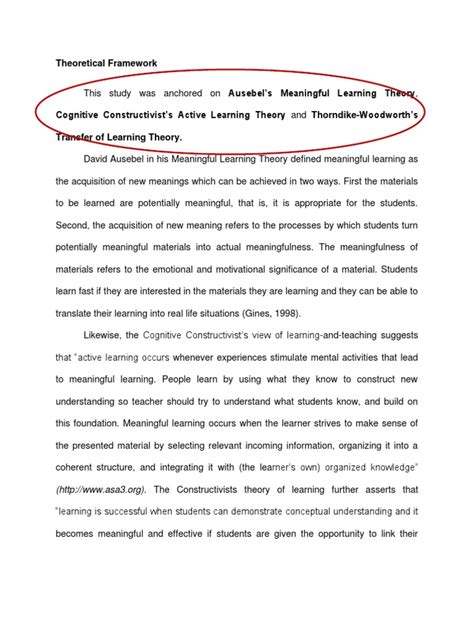 Sample Theoretical Conceptual Definition Pdf Learning Learning