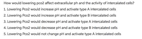Solved How Would Lowering Pco2 Affect Extracellular Ph And
