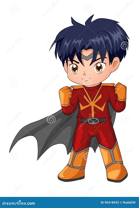 Chibi Style Illustration Of A Superhero Stock Vector Illustration Of Anime Costume 96418692