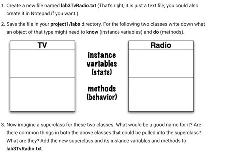 solved 1 create a new file named lab3tvradio txt that s