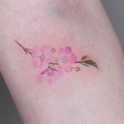 Cherry Blossom Watercolor Tattoo
