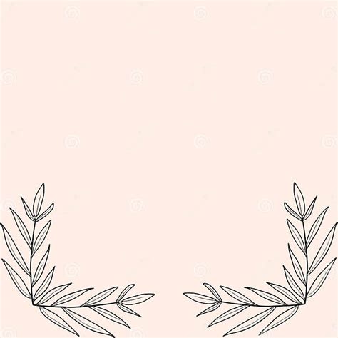 Leaf Corner Border Hand Drawn Floral Corner Borders Decoration Stock