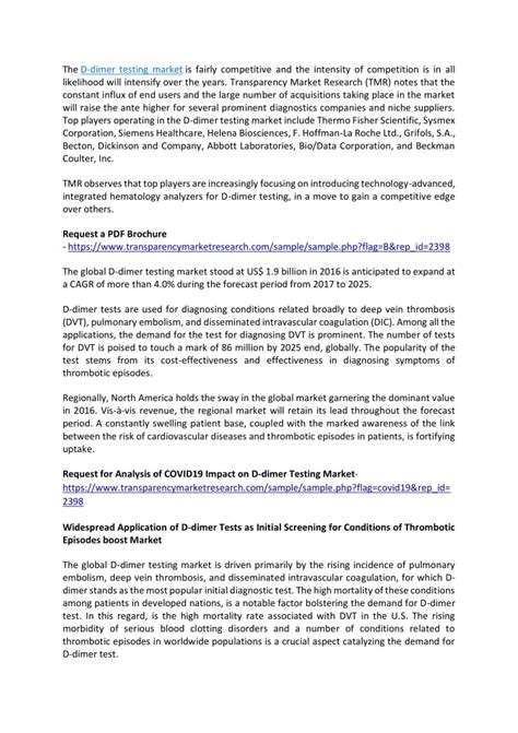 Ppt D Dimer Testing Market To Develop Rapidly By 2025 Powerpoint Presentation Id 11483711