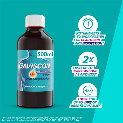 Gaviscon Liquid Original Aniseed 500ml Morrisons Online Groceries
