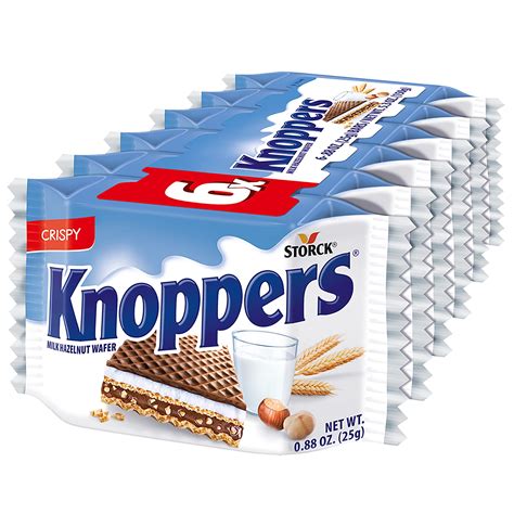 Knoppers Milk Hazelnut Candy Bar Share Size 6 Piece Count Pack 503 Oz