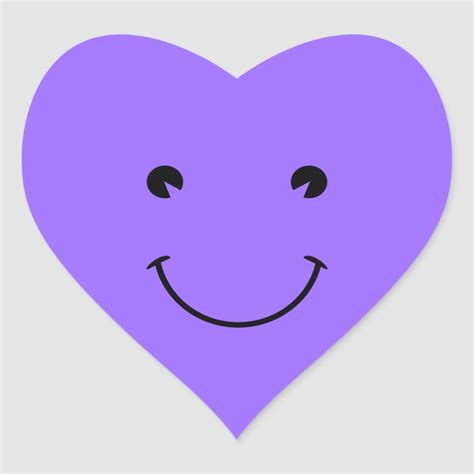 Blue Violet Smiley Face Heart Sticker Heart Stickers Blue Violet Stickers