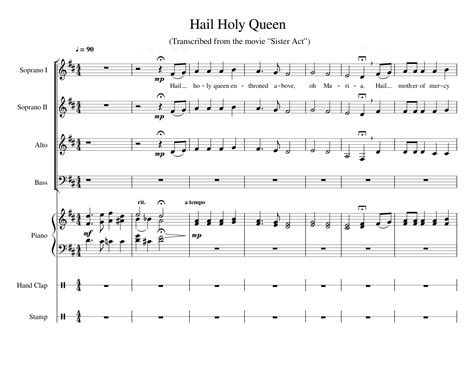 Hail Holy Queen Sheet Music For Piano Soprano Alto Bass Voice And More