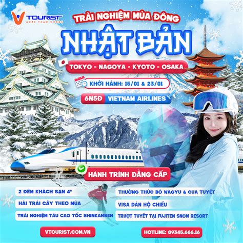 Tour Nhật Bản 2026 Cung Đường Vàng Mùa Đông Vietnam Airlines