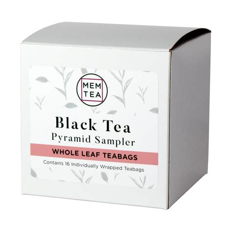 Black Tea Pyramid Tea Bag Sampler Individually Wrapped Mem Tea