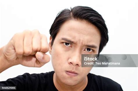 Headshot Of Asian Man With Angry Mad Depressive And Furious Face