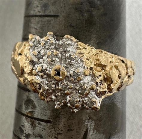 Vintage 10k Gold Nugget Ring • Textured Statement Jewelry Size 8 Etsy