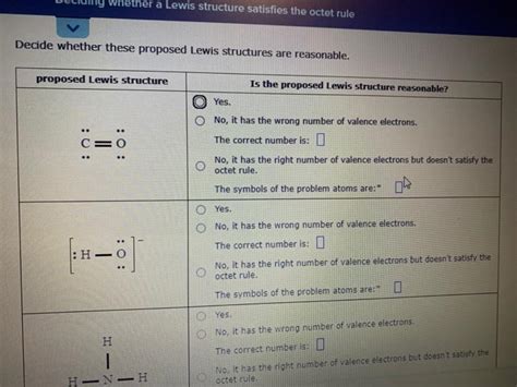 Solved Whether A Lewis Structure Satisfies The Octet Rule Chegg