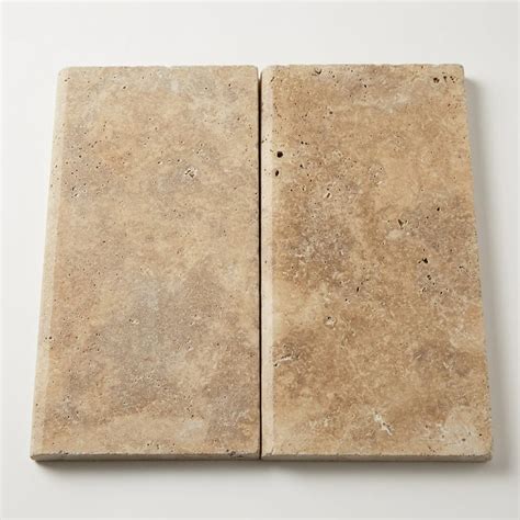 Walnut Bullnose Tumbled 12x24 2 Travertine Pool Coping — Solidshape