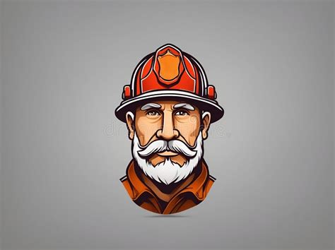 Logo Of Old Man As Fire Fighter Ai Generated Stock Illustration