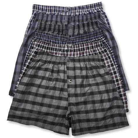 Ventana Mens 6 Cotton Plaid Boxer Shorts Underwear