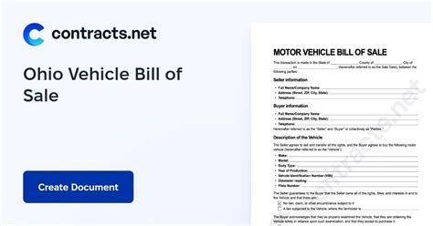 Download Ohio Vehicle Bill Of Sale Templates Pdf