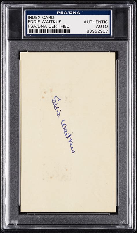 Lot Detail Eddie Waitkus Signed 3x5 Index Card Psa Dna