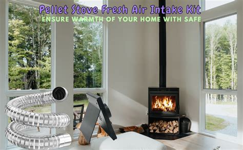 2 In Pellet Stove Vent Pipe Kitoutside Fresh Air Intake Pipe Vent Kit