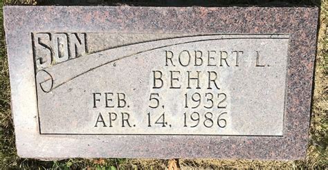 Robert Lewis Bob” Behr 1932 1986 Find A Grave Memorial