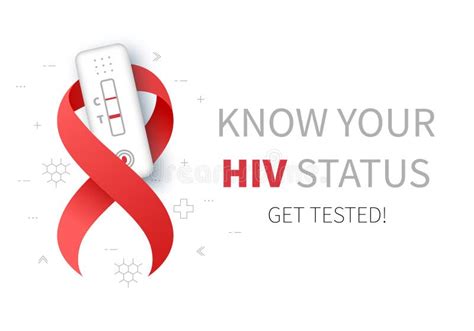Hiv Status Test Red Ribbon Know Your Status Design For Cards Prints