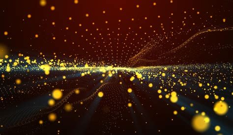 Premium Photo 3d Abstract Digital Technology Yelloworange Particles