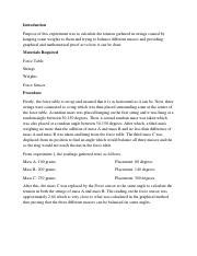 Physics Lab Report 1 Pdf Introduction Purpose Of This Experiment Was To Calculate The Tension