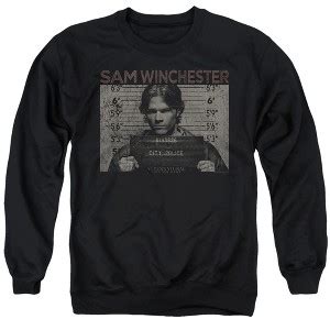 Supernatural Sam Mug Shot Adult Crewneck Sweatshirt Target