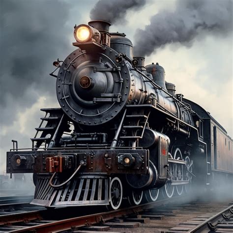 Premium Ai Image Train On Track