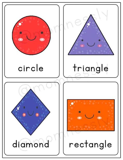 Shapes Flashcards Free Printable Tribobot X Mom Nessly Shapes Flashcards Flashcards For