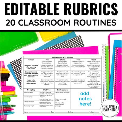 Classroom Routine Rubrics Classroom Routines Positive Learning
