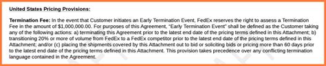 Fedex Termination Fee Provisions
