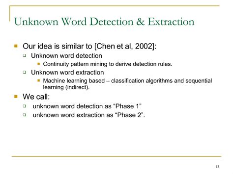 Pattern Mining To Unknown Word Extraction 10 Ppt