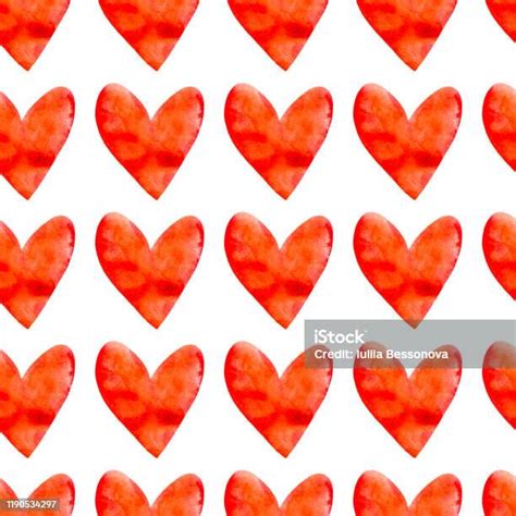수채화 하트와 원활한 패턴 로맨틱 한 사랑 손으로 그린 배경 질감 인사말 카드 포장지 포장 결혼식 생일 직물 직물 발렌타인 데이 어머니의 날 결혼식에 대한 스톡 벡터 아트