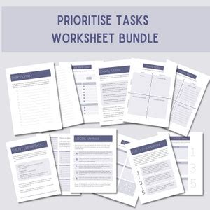 Task Prioritization Worksheet Bundle Abcde Matrix Ivy Lee 1 3 5