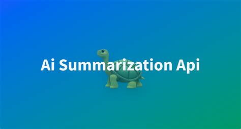 Ai Summarization Api A Hugging Face Space By Tejash300