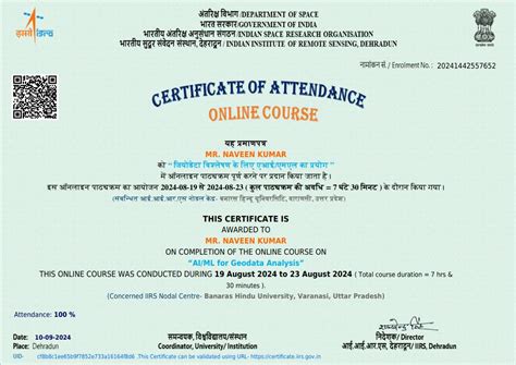 🌍📊 thrilled to complete an ai ml for geospatial data analysis course 🤖 naveen kumar