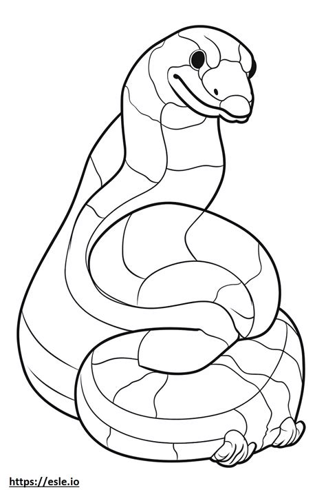 Mojave Ball Python Kawaii Coloring Page