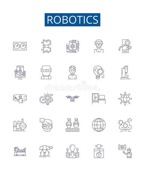 Robotics Line Icons Signs Set Design Collection Of Robotics Automation Artificial
