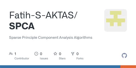github fatih s aktas spca sparse principle component analysis algorithms