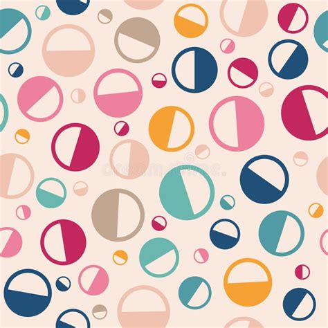 Geometric Seamless Pattern Composition Of Round Elements Stock Vector