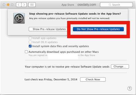 How To Stop Showing OS X Beta Software Updates In Mac App Store