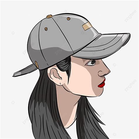 모자 일러스트 쓴 미녀 긴 머리 모자 포스터 모자 캡 캡 Png 일러스트 및 Psd 이미지 무료 다운로드 Pngtree