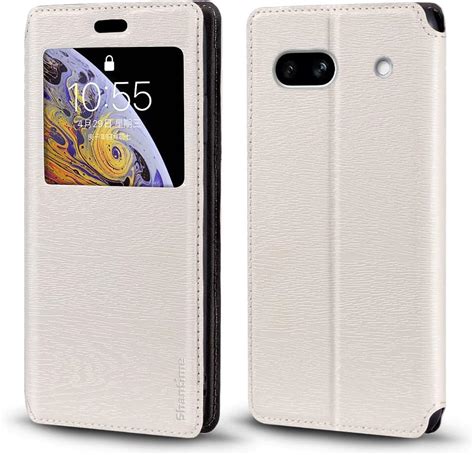 Für Google Pixel 7A Hülle, Holzmaserung Lederhülle mit Kartenhalter und ...
